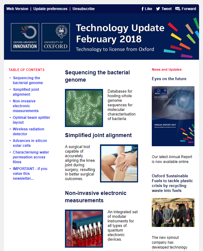 Oxford University Innovation Newsletters - Oxford University Innovation
